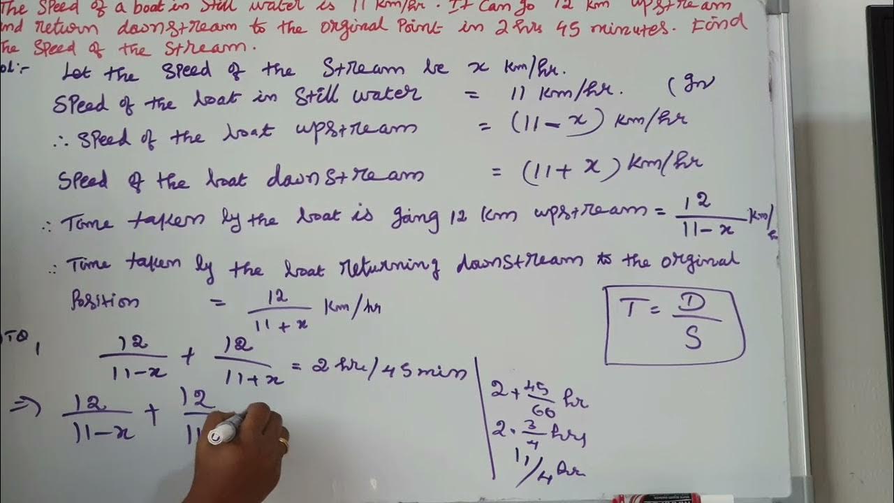 Class 10 Maths #Quadratic Equation #find roots;the speed of a boat is ...