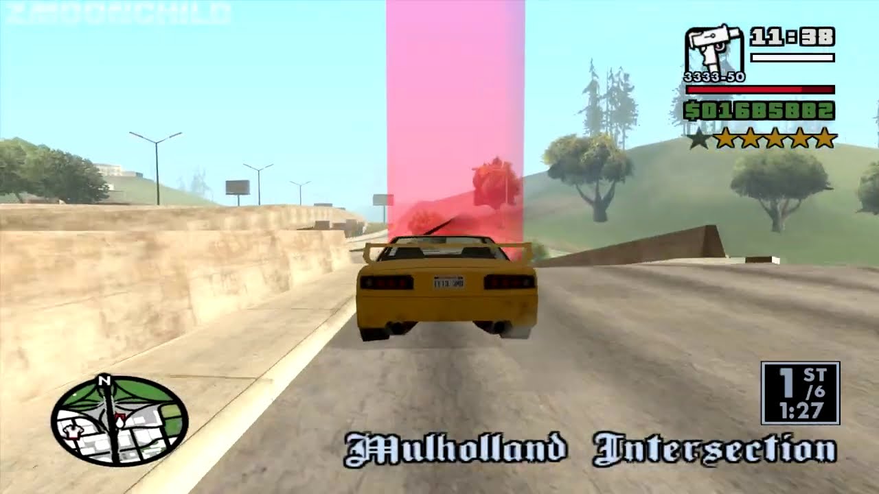 GTA San Andreas - Freeway (race) - 5-Star Wanted Level - YouTube