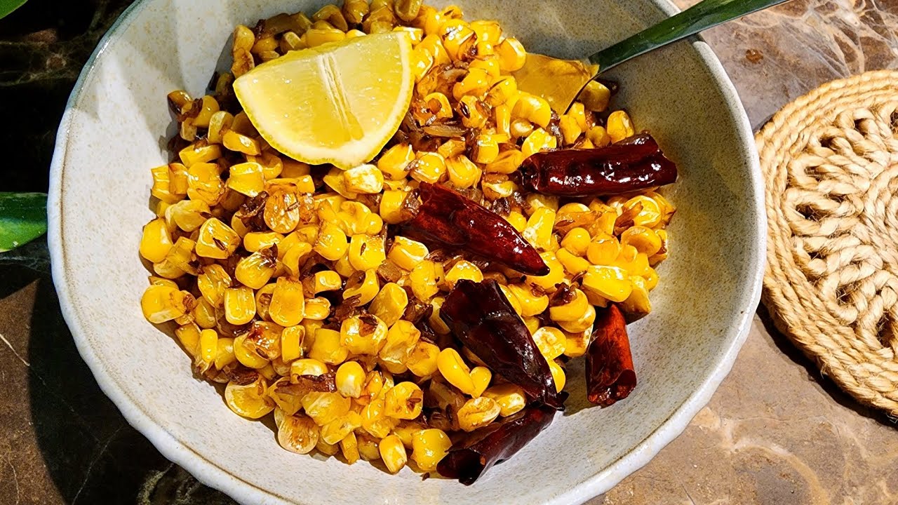 Sweet Corn with caramelized onion | Corn recipes | Corn fry with onion ...