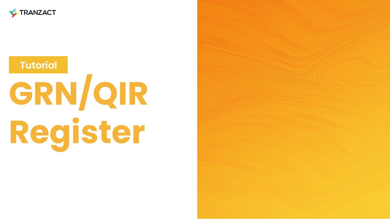 What is GRN/QIR Register on TranZact? - YouTube