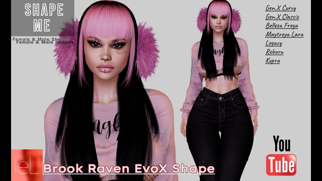 Second Life - Shape Me - Brook Raven Head EvoX Shape - YouTube