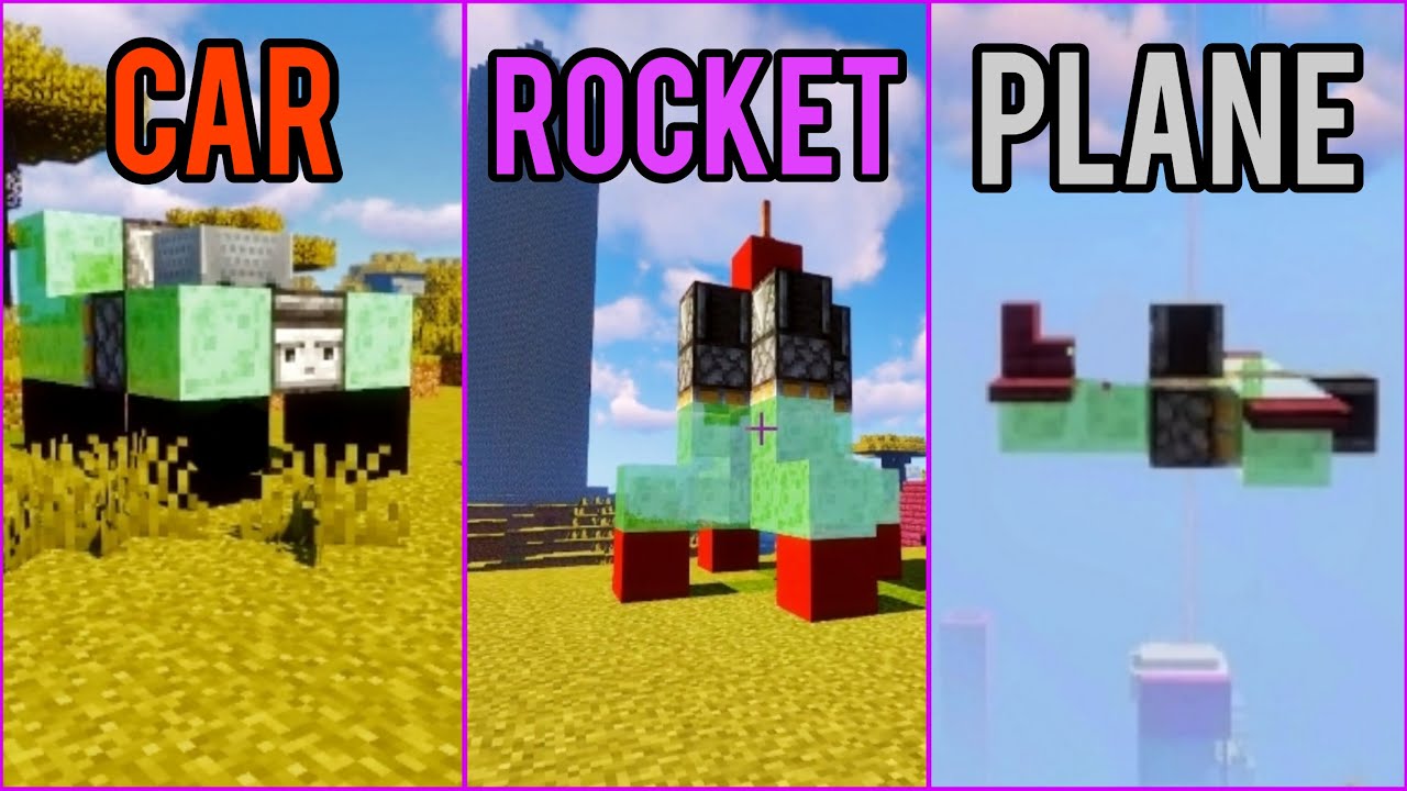 4 Vehicle Redstone Builds in Minecraft!! - YouTube