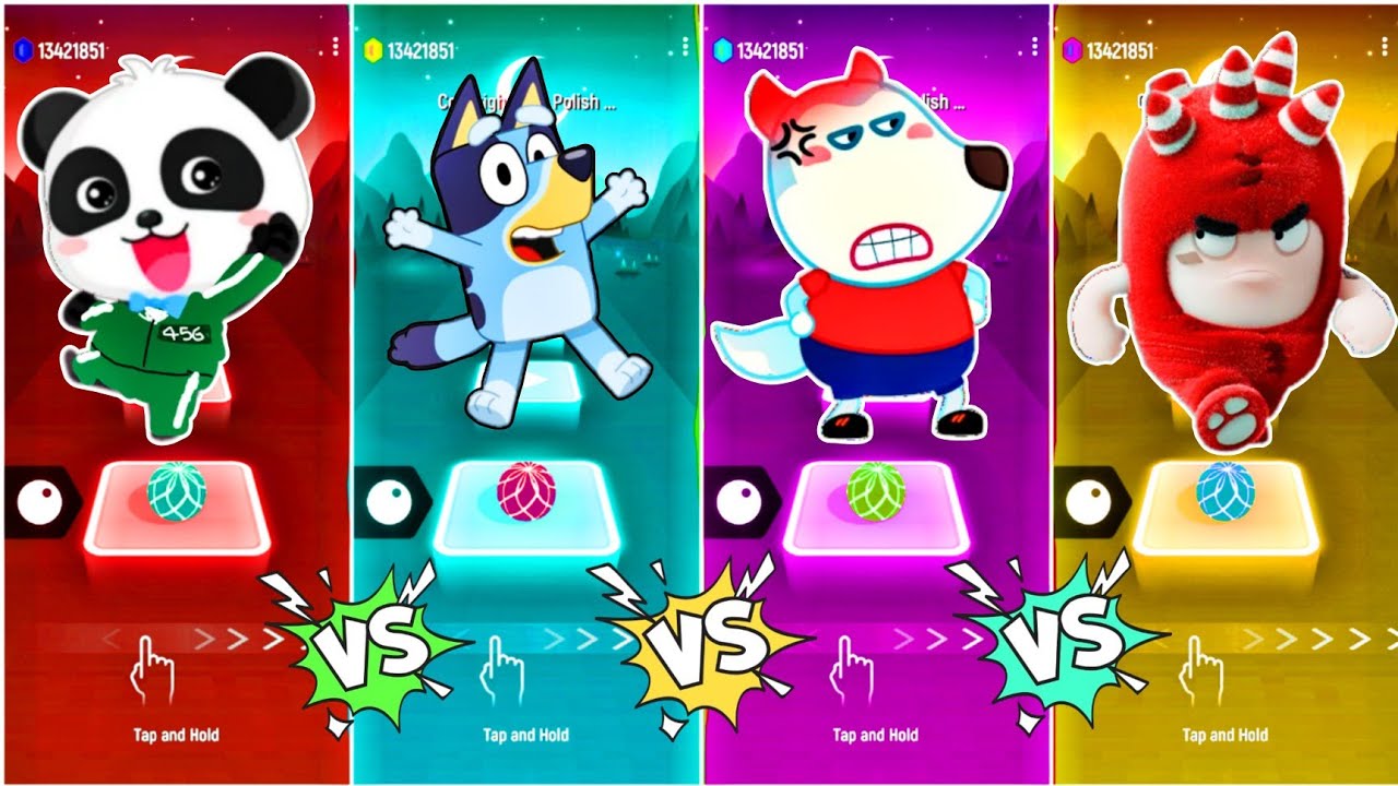 Babybus - Bluey - Wolfoo Family - Oddbods || Tiles Hop EDM Rush 🎯 🎯 ...