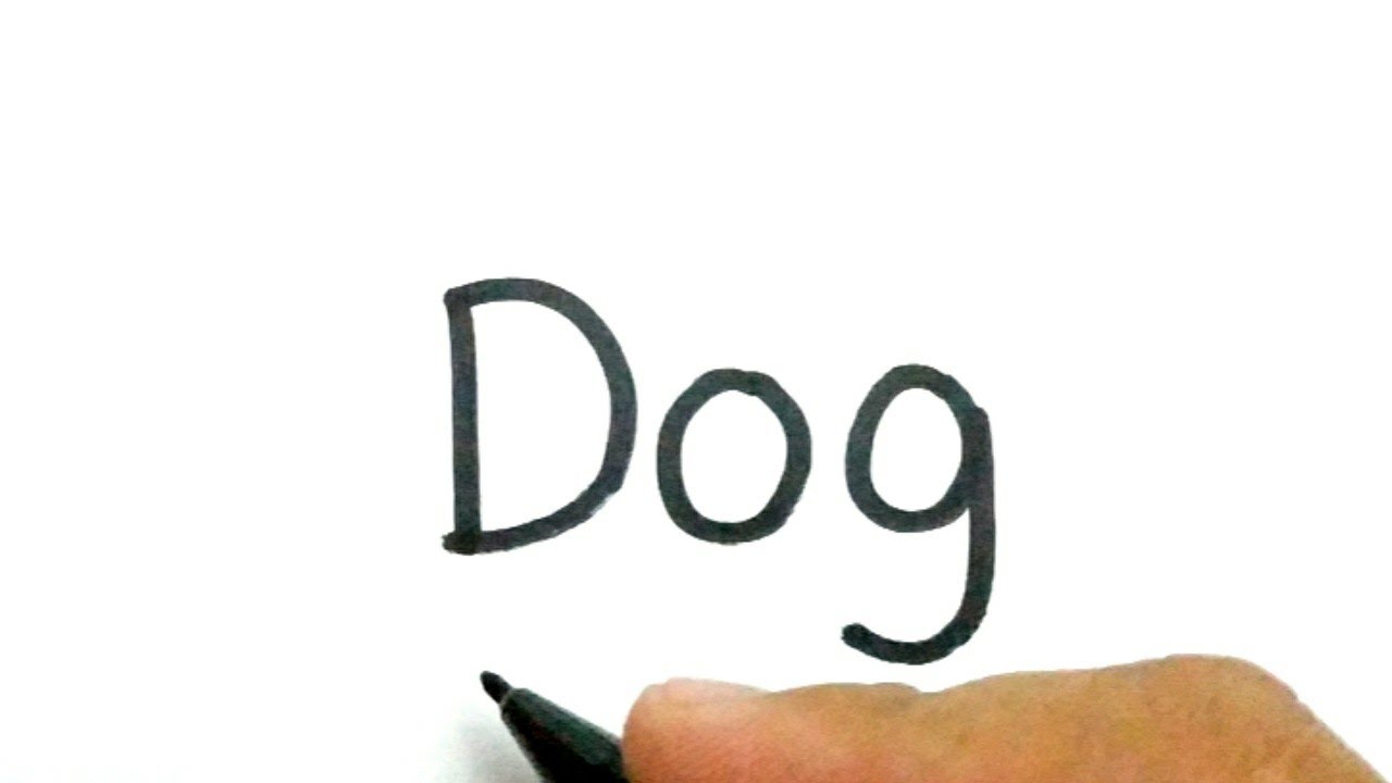 SUPER EASY, How to turn words DOG into cartoon for kids - YouTube