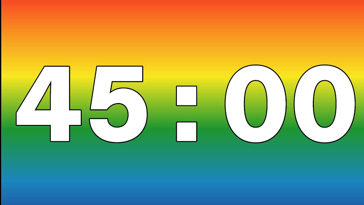 [ 45:00 ] Bright rainbow countdown timer - YouTube