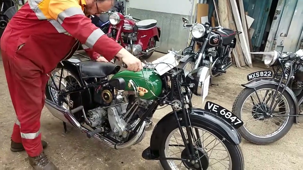 1932 BSA S32 8 Sloper 500cc at Andy Tiernans #08207BSA - YouTube