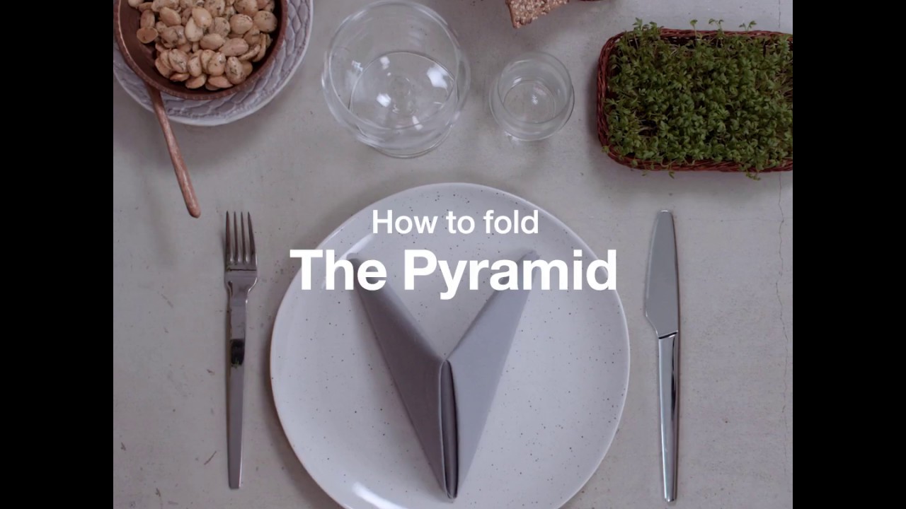 Napkin folding tutorial - How to fold a classic pyramid - YouTube