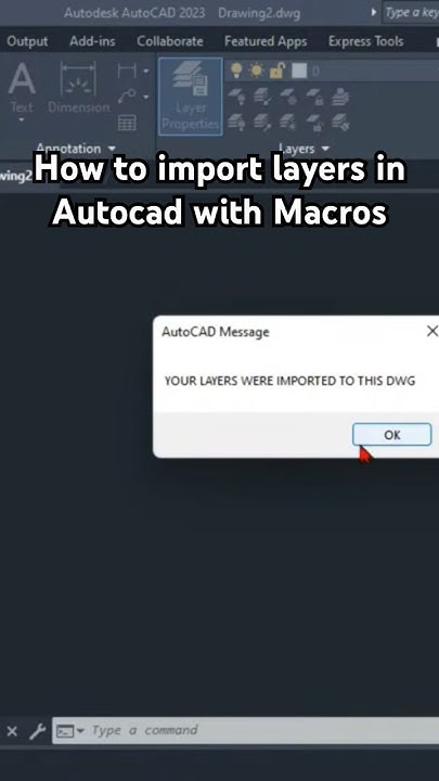 How to import layers in Autocad with Macros - YouTube