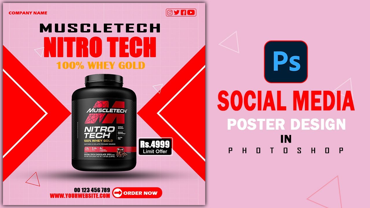 Protein Advertisement Social Media Poster Design Tutorial | #ps # ...