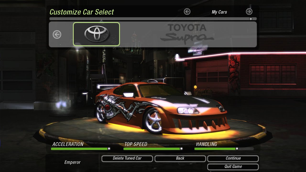 NFS Underground 2 | Toyota Supra | Customization and Gameplay - YouTube