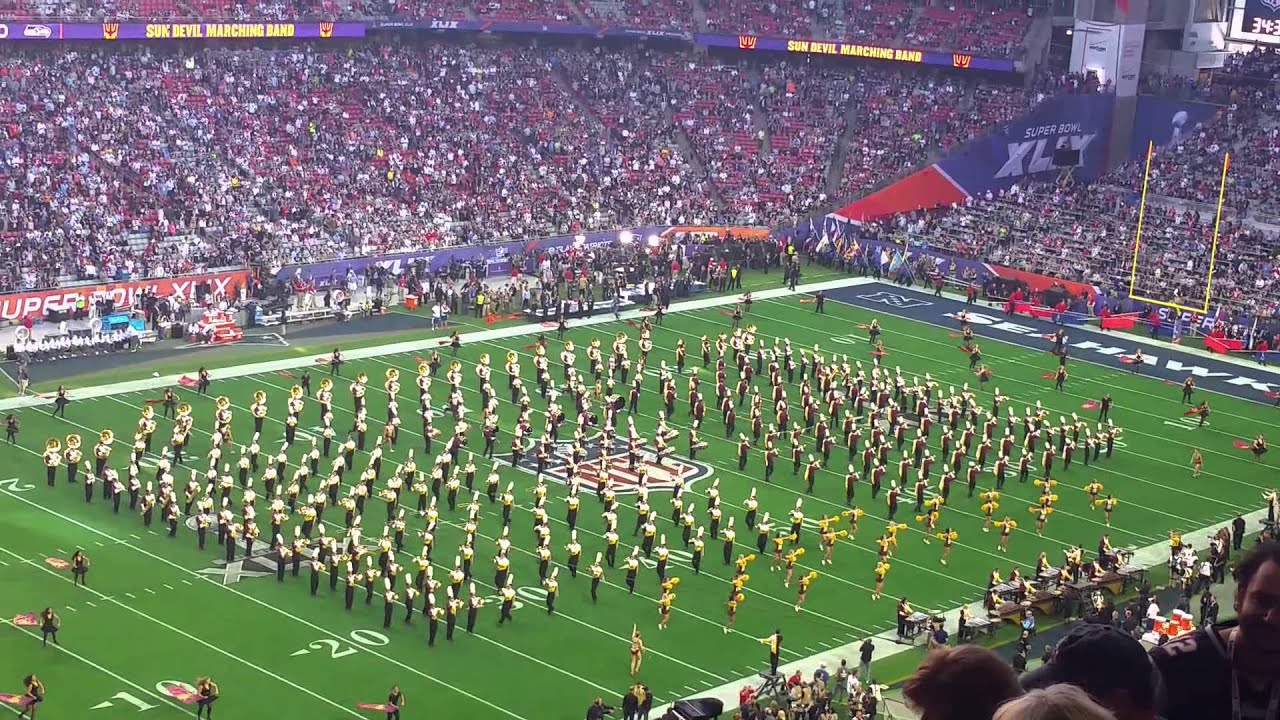 Arizona State University Marching Band at The Superbowl - YouTube