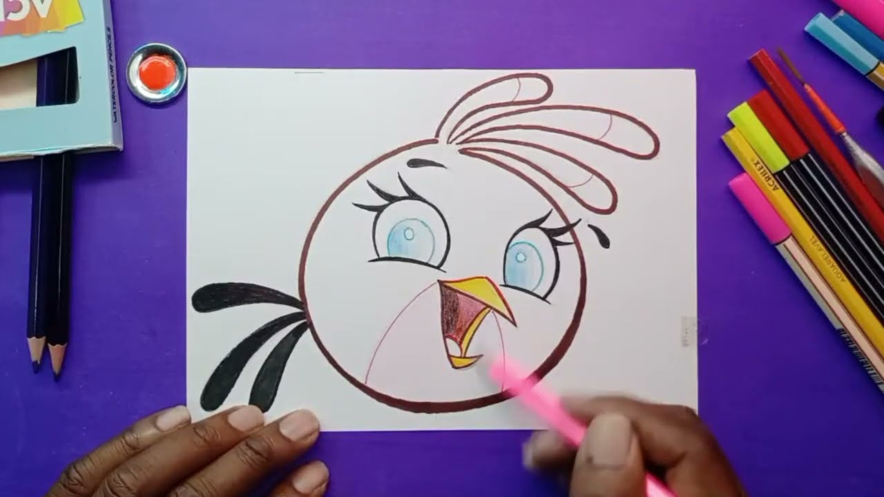 como desenhar angry birds LET's draw the STELLA Angry Birds #howtodraw ...