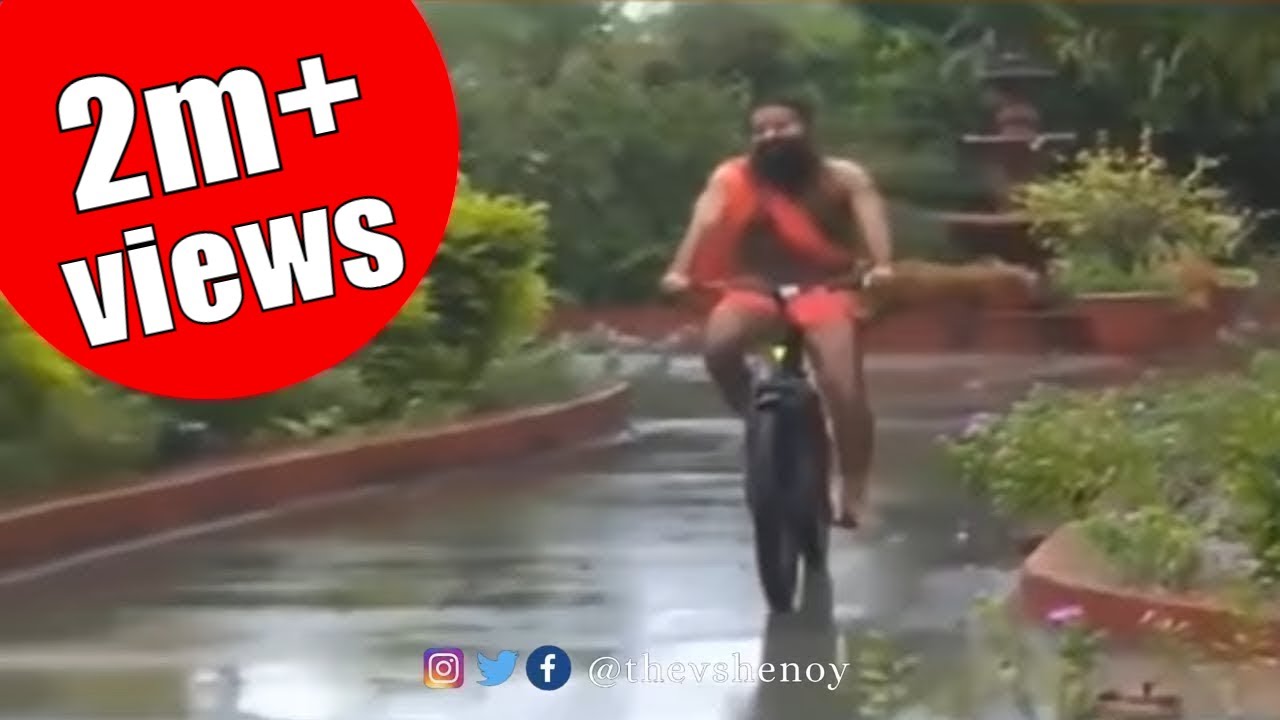 RAMDEV BABA FALL DOWN FROM CYCLE | Patanjali Drift | Baba Ramdev fall ...