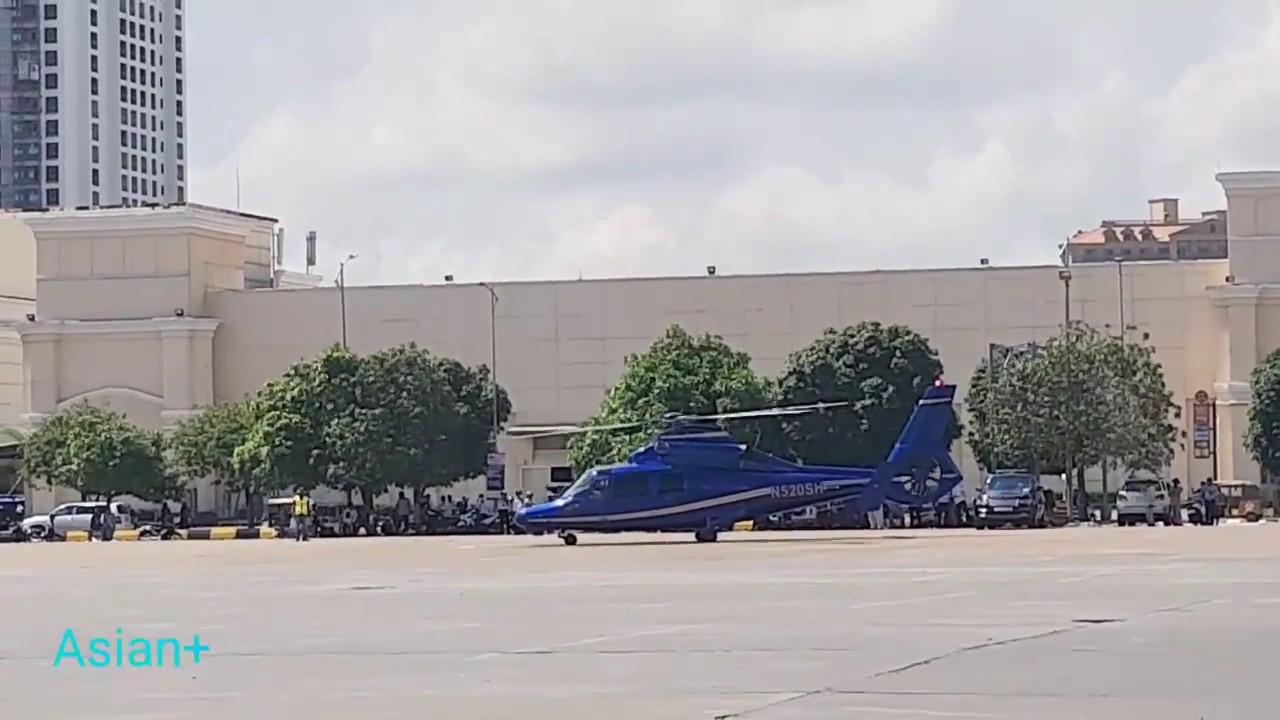 A video for a top RGC official lands by Helicopter at Koh Pich Island ...