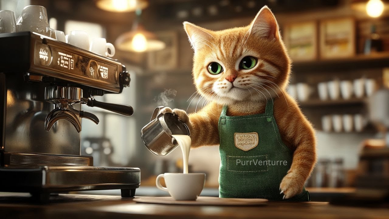 #cat #kitten #coffee Cats Working in a Coffee Shop - YouTube