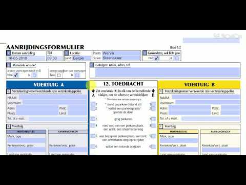 Aanrijdingsformulier invullen - YouTube