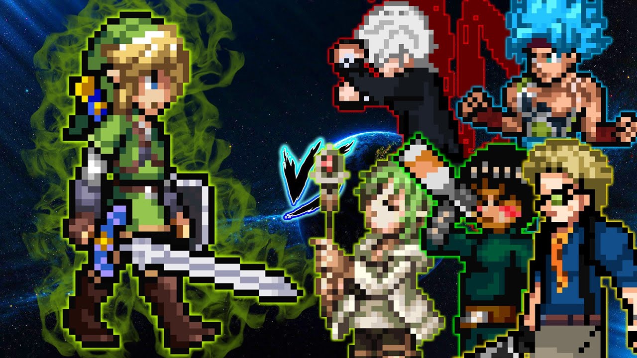 🎭LINK V3 VS 5 OTHER MUGEN CHARS |1 VS ALL | AI BATTLE | JUMP FORCE ...