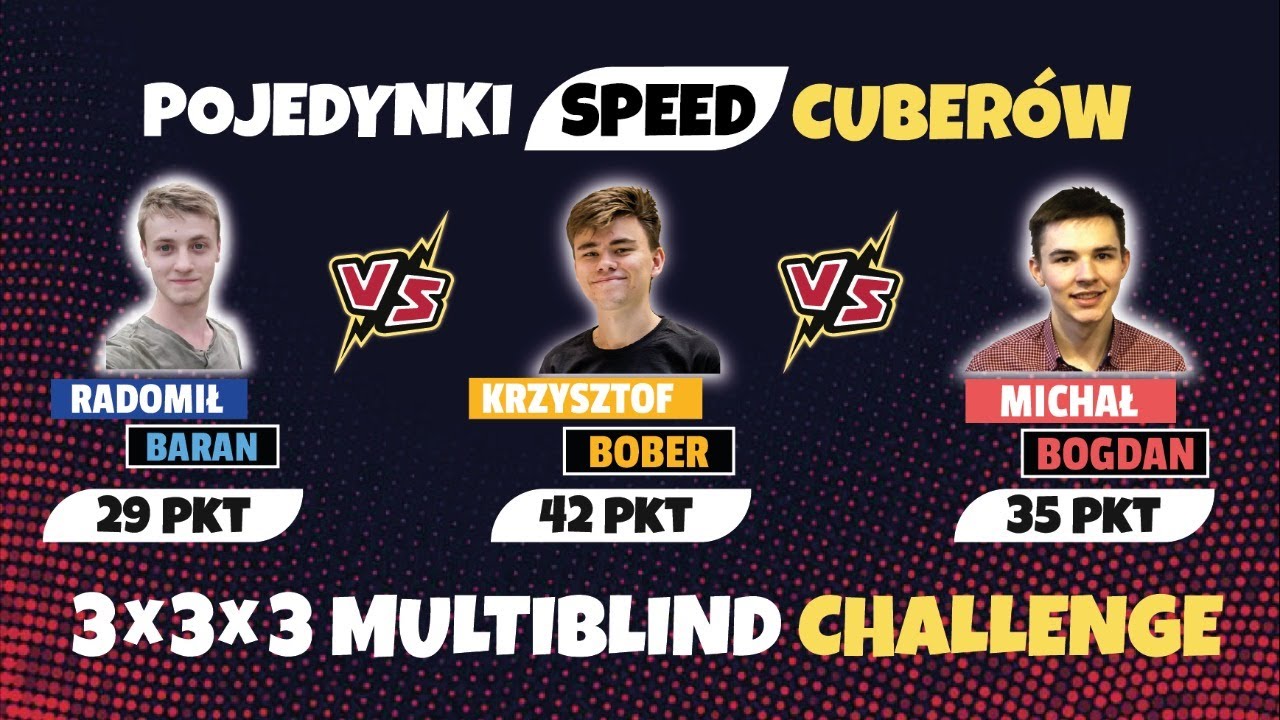 Pojedynki SPEEDcuberów - (3x3x3 Multiblindfolded) BOBER vs BOGDAN vs ...