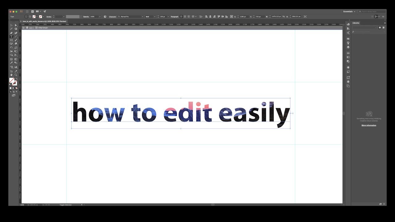 Adobe Illustrator - How to make a clipping mask text - YouTube