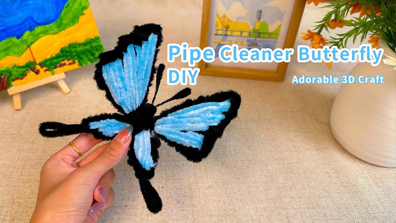 2、Pipe Cleaner Butterfly DIY Adorable 3D Craft - YouTube