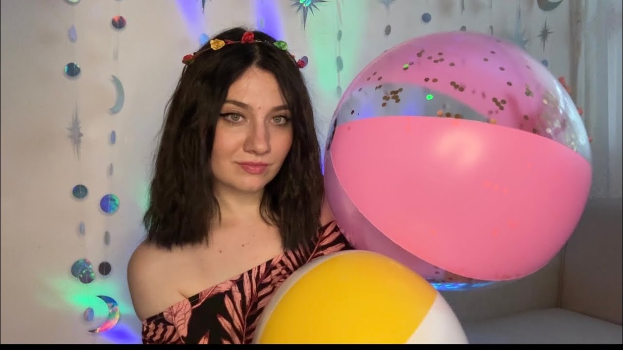 ASMR | WOW 🤩 KITTY IS DEFLATING 2 BEACHBALLS WITH GLOVES + (bonus ...