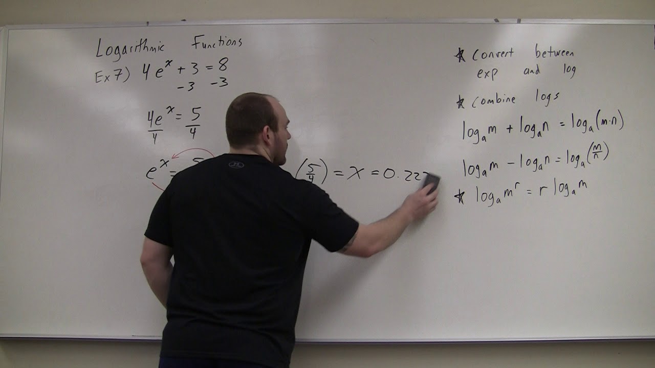 Math 1710 Solving Logarithmic Equations Part 2 - YouTube