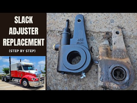 Changing slack adjusters on a semi truck - YouTube