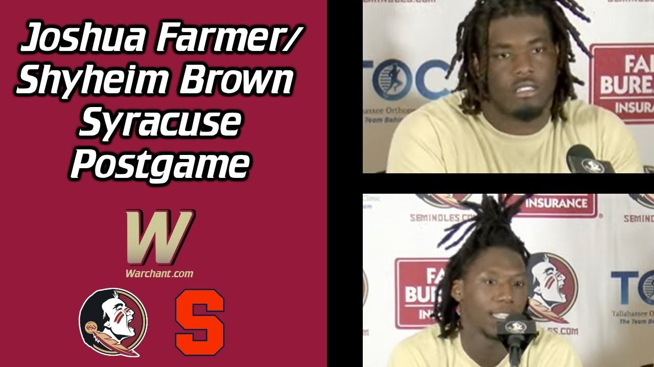 FSU Football | Joshua Farmer, Shyheim Brown Syracuse Postgame Interview ...