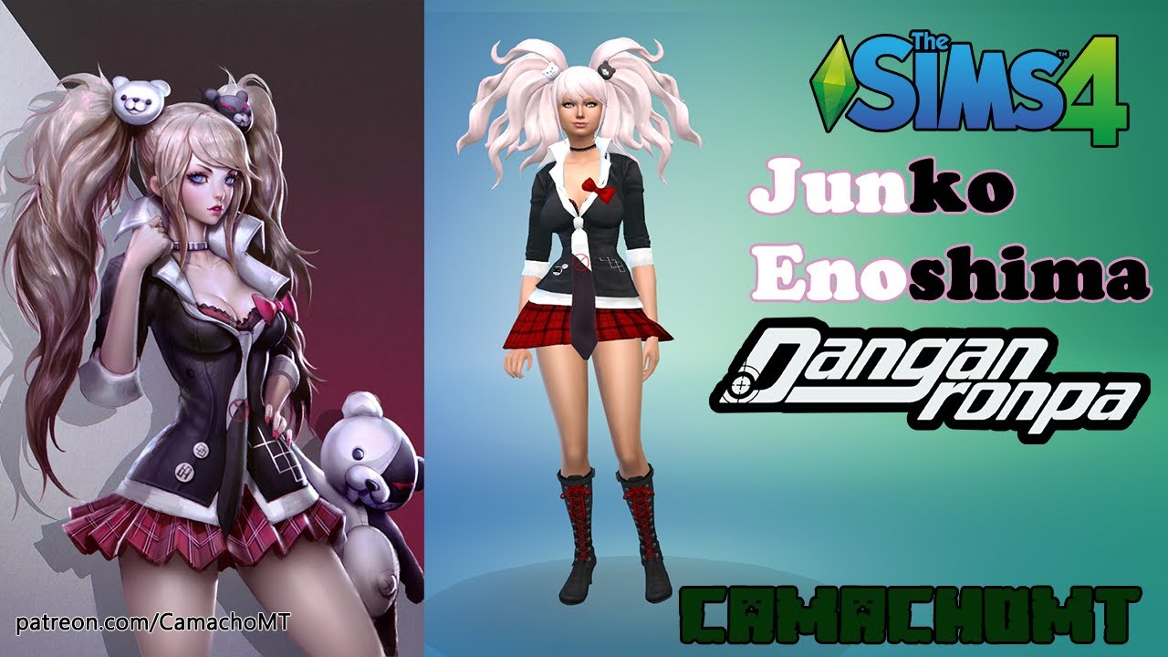 Junko Enoshima | Danganronpa | Sims 4 | Descarga + CC - YouTube