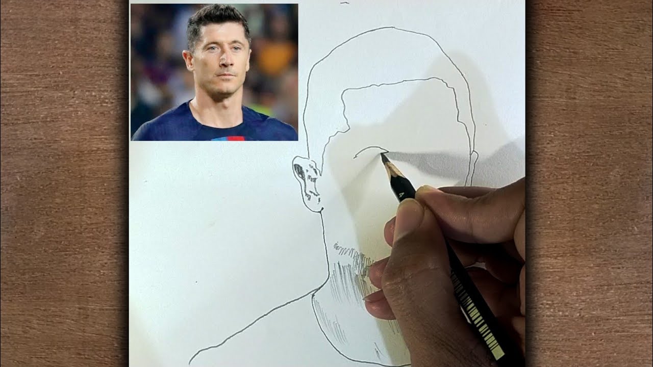 How to draw Robert Lewandowski's face - Robert Lewandowski Barcelona ...