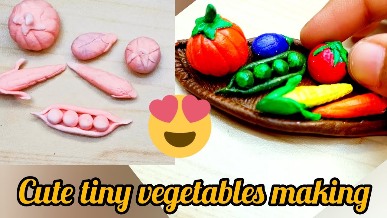 Diy miniature clay vegetables| easy to do | drawtales | kids and ...