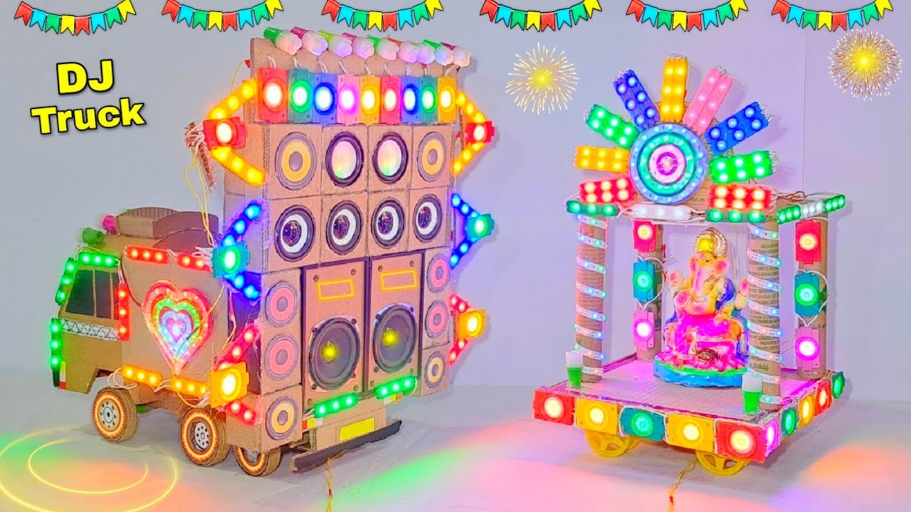 Diy Mini Wedding Dj Road Lights Gadi Wala Dj | Mini Dj Truck Decoration ...
