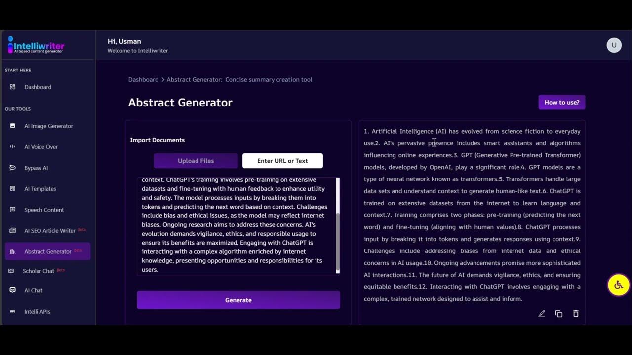 Abstract Generator | AI based content generator tool | intelliwriter.io ...