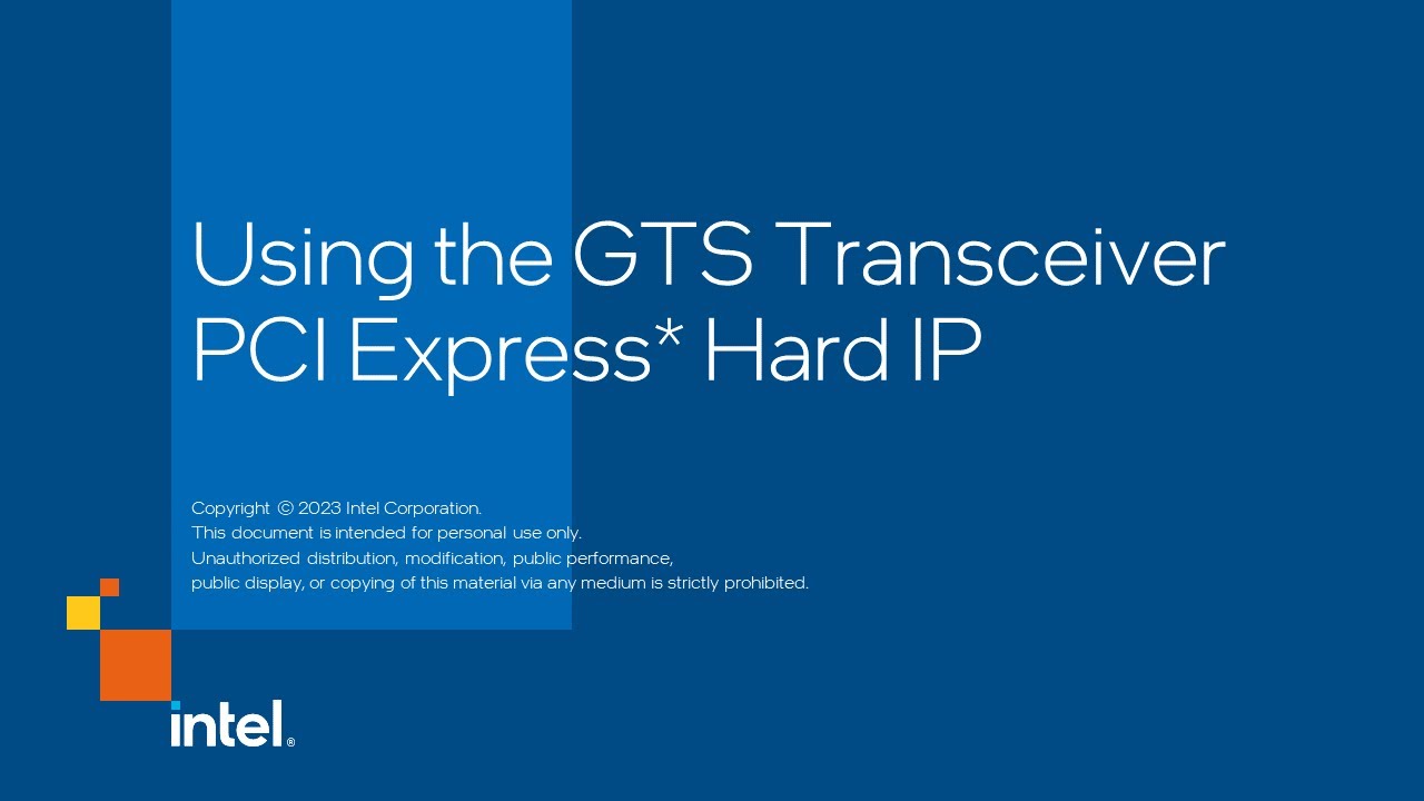 Using the GTS Transceiever PCI Express Hard IP - YouTube