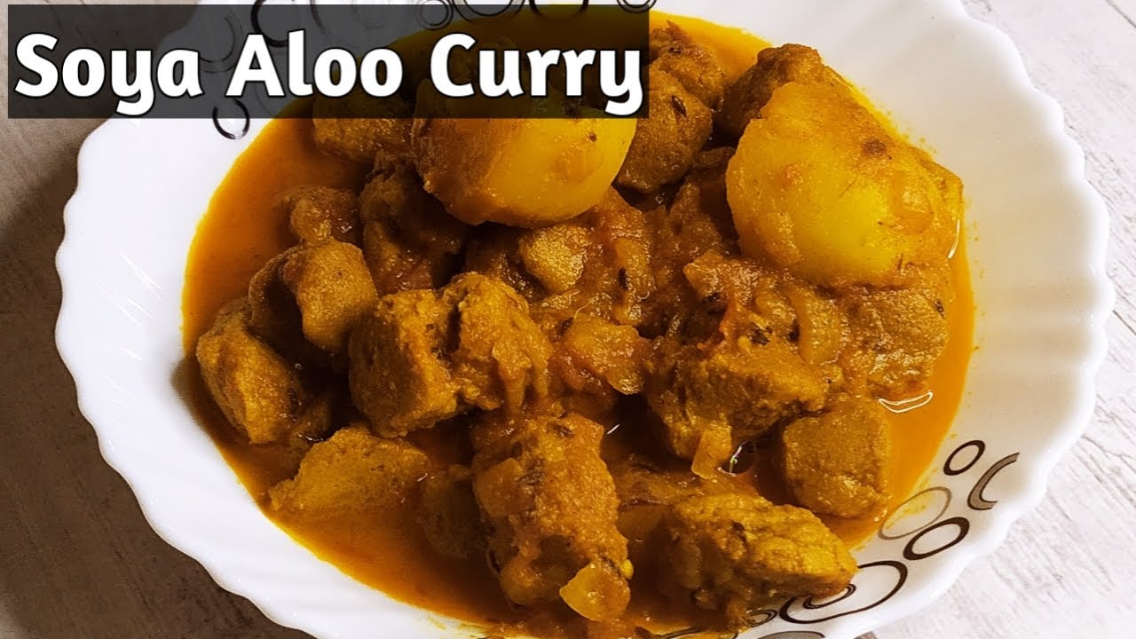Soya Aloo Curry|Soya Alu masala Recipe|Soya Chunks Curry| Soya Alu ...