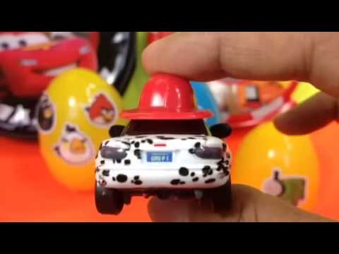 Thomas and Friends, Angry Birds, Disney Cars Eggs like Kinder Surprise Lightning McQueen