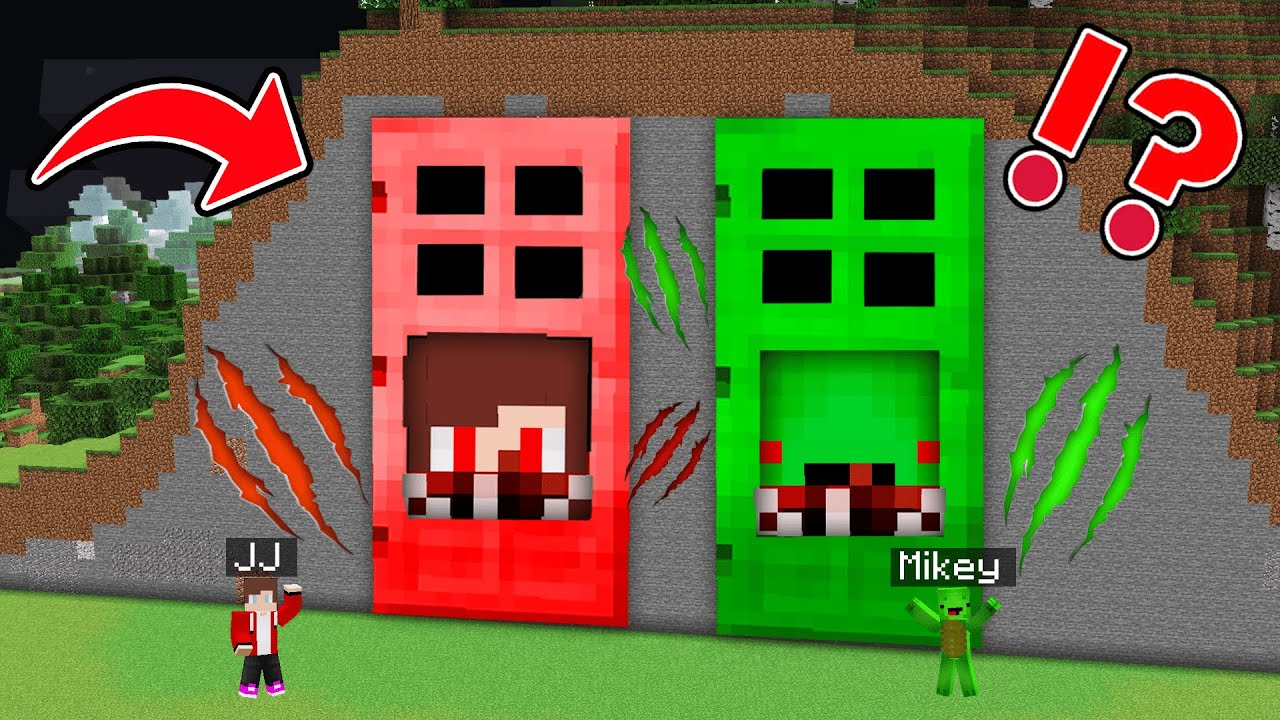 JJ and Mikey Found Biggest Scary Scratch JJ and Mikey Doors in Minecraft - Maizen - YouTube