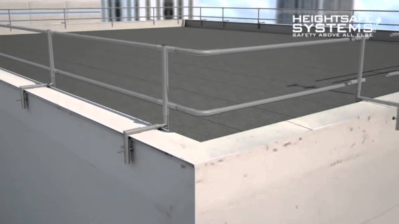 Parapet Guardrail - Heightsafe Systems - YouTube