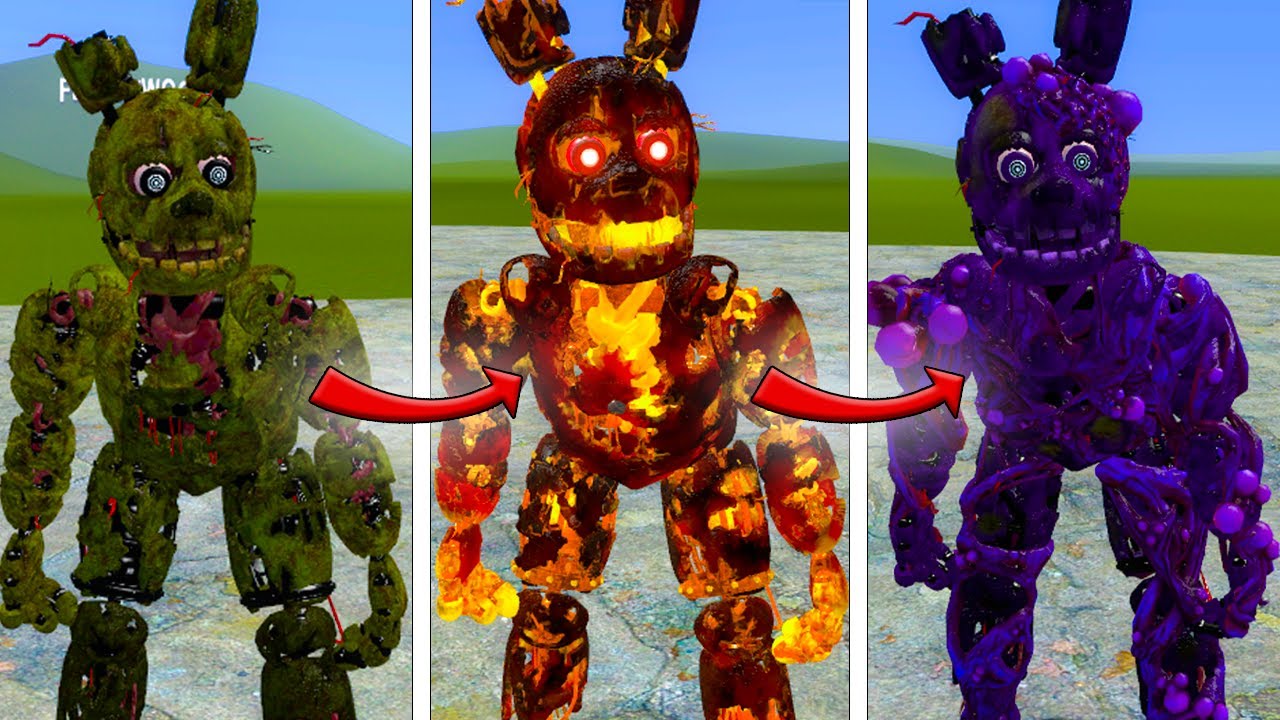 FNAF SPRINGTRAP SKINS EVOLUTION IN GARRYS MOD FNAF AR - YouTube