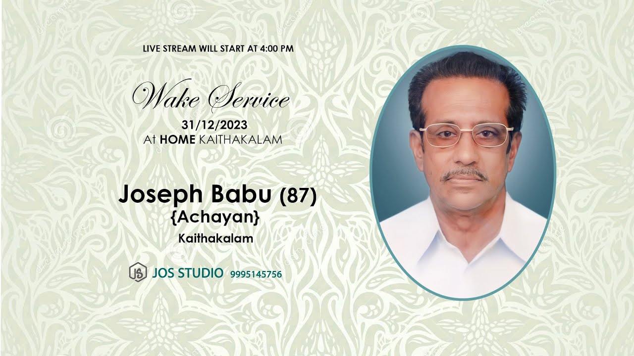 WAKE SERVICE AT HOME Joseph Babu 87 Kaithakalam - YouTube