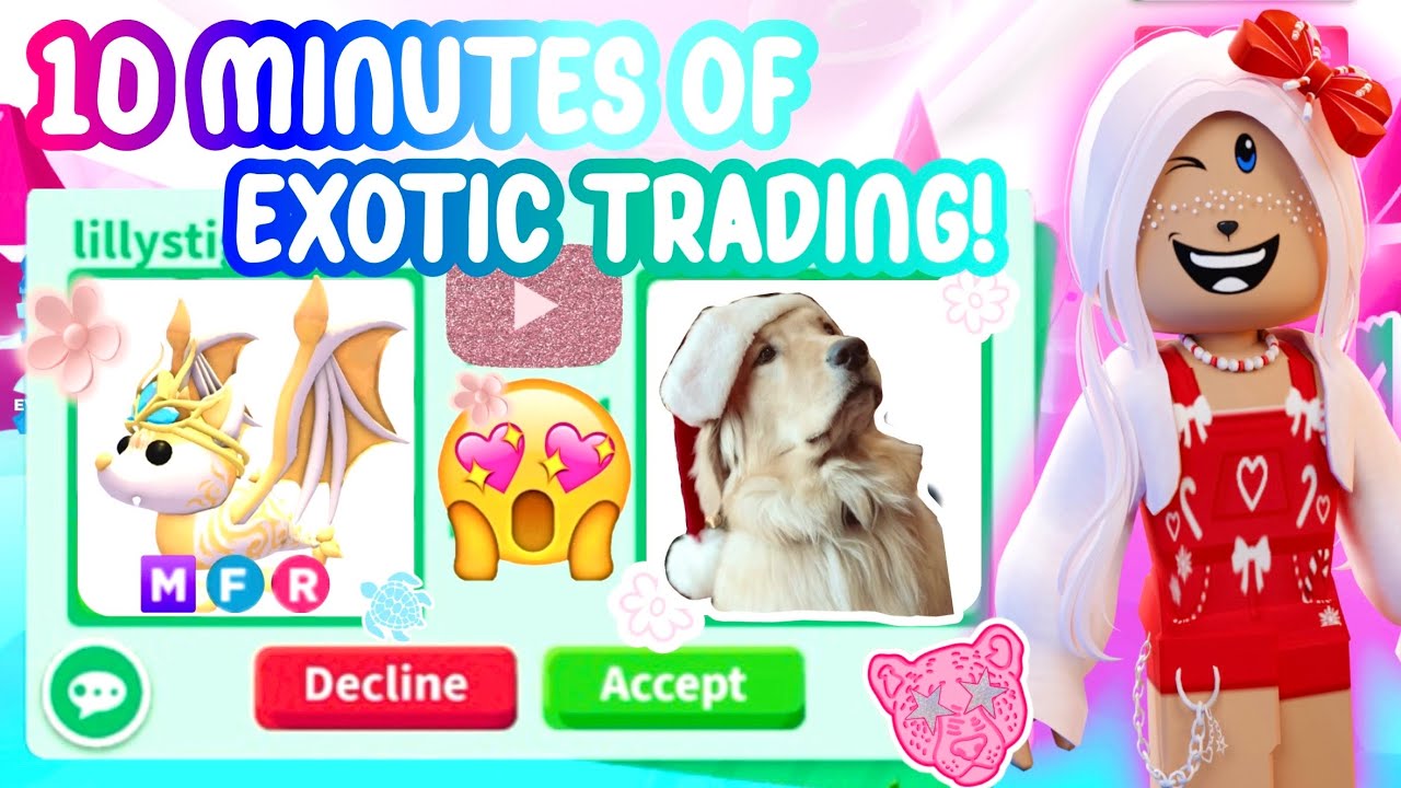 10 MINUTES OF EXOTIC TRADING!☃️💅+ MAKING NEON PARTRIDGE!#adoptmeroblox ...