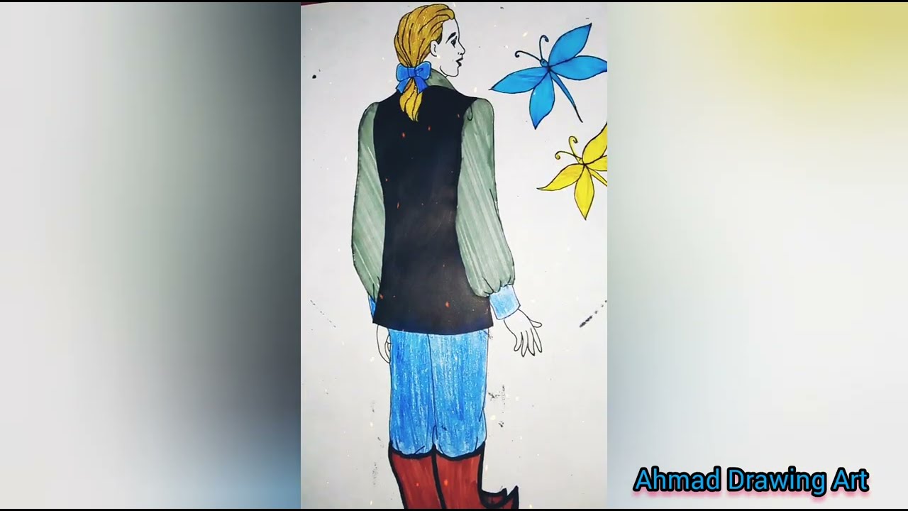 How to Draw a Boy Backside !!Ahmad Drawing Art - YouTube