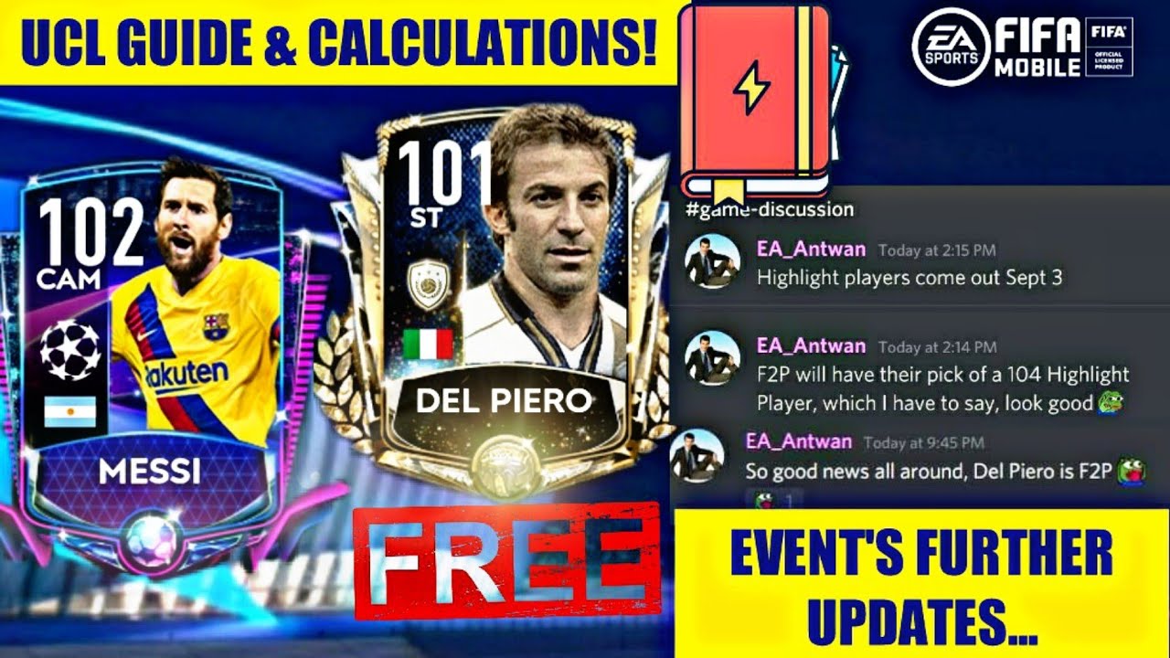 FIFA MOBILE UCL EVENT GUIDE! IS DEL PEIRO F2P? UCL GUIDE & CALCULATIONS ...