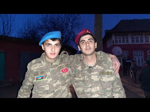 Masallı rayon Böyük Xocavar kəndinin igid əsgərləri Yunis və Aydın Böyük coşqu ilə qarşılandı