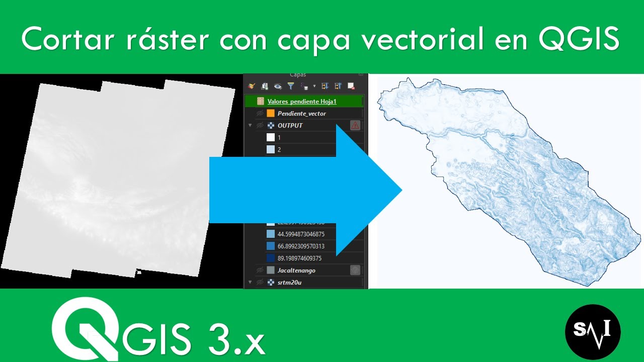 Cortar raster por capa vectorial en QGIS 3 - YouTube