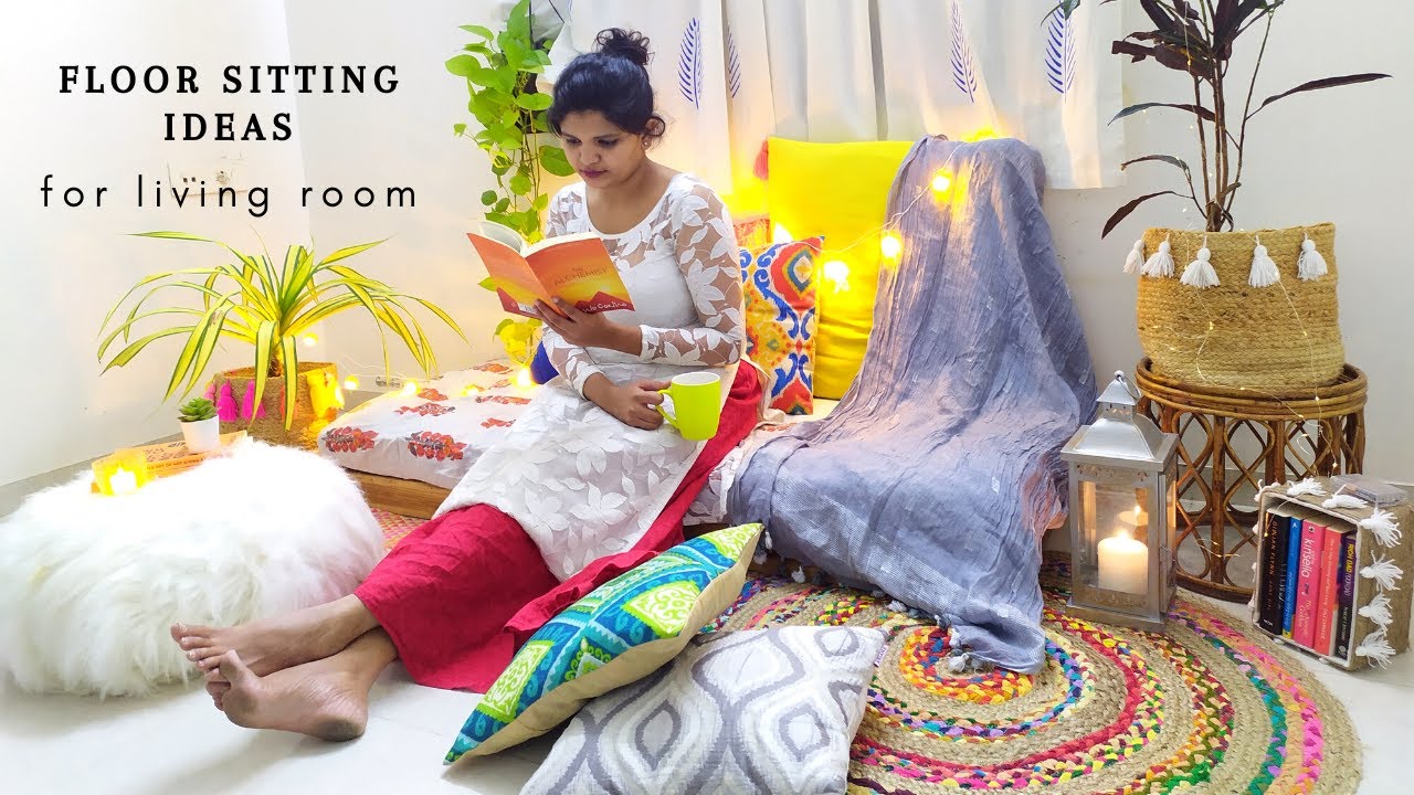 Floor seating area ideas| Floor seating area for living room| easy and ...