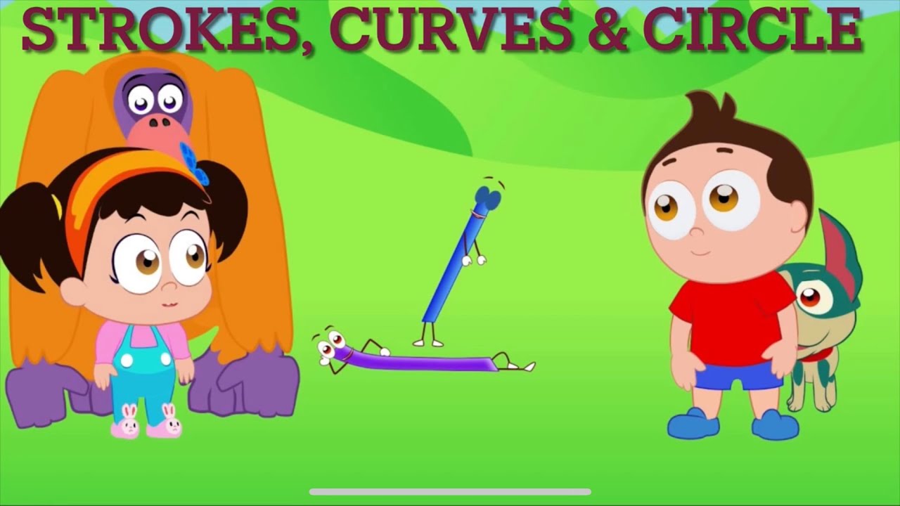 Basic learning for kids 👧 standing line, sleeping line, curve line ...