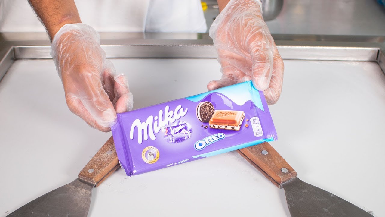 MILKA OREO ICE CREAM ROLLS - SATISFYING ASMR - YouTube