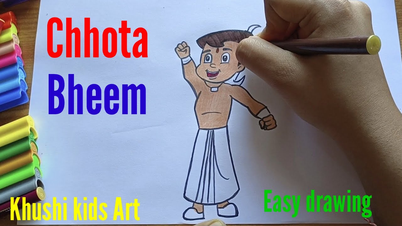 Chhota Bheem drawing video | How to draw chota bheem | Cartoon ...