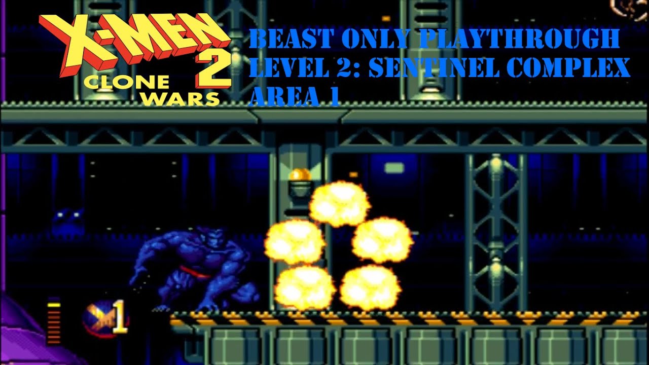X-Men 2 Clone Wars Beast Only Playthrough Level 2: Sentinel Factory ...